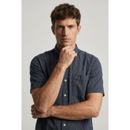 Camel Active Herren Kurzarmhemd, grau, Gr. M, meliert, Web, Obermaterial: 100% Baumwolle, Hemden, mit Button-Down-Kragen