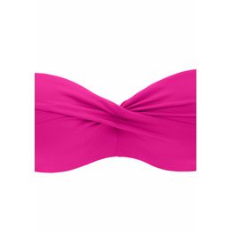 s.Oliver Damen Bandeau-Bikini-Top "Spain", pink, Gr. 36, unifarben, Microfaser, Microfaser, Bikini-Oberteile, in unifarben mit Wickeloptik