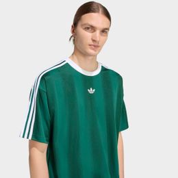 Herren T-Shirt "ADIDAS ADICOLOR JACQUARD TRIKOT"collegiate gr&uuml;n, Gr. L, adidas originals, Obermaterial: 100% Polyester, Shirts, lockere Passform,