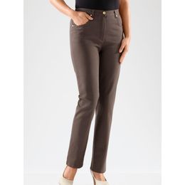 CLASSIC Damen Bequeme Jeans, braun, Gr. 38, unifarben, 98% Baumwolle, 2% Elasthan, Jeans