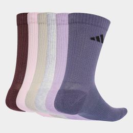 Damen Funktionssocken "CUSHIONED CREW, 6 PAAR", adidas Performance, Gr. XL, rot, Obermaterial: 55% Baumwolle, 42% Polyester, 2% Elasthan, 1% sonstige