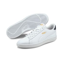 Puma Herren Sneaker "SMASH V2 L", 38, wei&szlig;, Leder, Schuhe, atmungsaktives Obermaterial aus Leder und Synthetik, Schn&uuml;rung