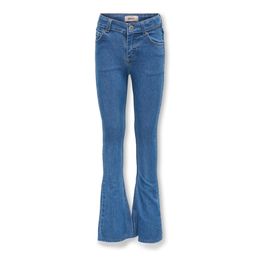 KIDS Only M&auml;dchen Bootcut-Jeans "KOGHUSH FLARED DNM AKM186 NOOS", blau, Gr. 116, unifarben, Denim/Jeans, Obermaterial: 80% Baumwolle, 19% Polyester,