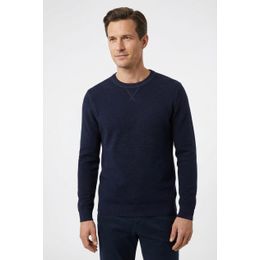 OLYMP Herren Rundhalspullover "OLYMP Strick Casual", blau, Gr. M, Obermaterial: 100% Baumwolle, Pullover, mit modischem Strukturmuster