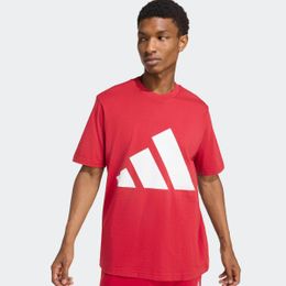 Herren T-Shirt "ESSENTIALS BIG LOGO"active maroon, wei&szlig;, Gr. L, adidas Sportswear, Obermaterial: 100% Baumwolle, Shirts, klassische Silhouette, mit