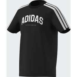 Jungen T-Shirt "J C COLLEG TEE"schwarz, Gr. 176, adidas Sportswear, Obermaterial: 100% Baumwolle, Shirts, mit auff&auml;lliger Grafik, bequeme Passform,