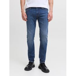 Jack & Jones JACK & JONES Herren Skinny-fit-Jeans "JJILIAM JJORIGINAL SQ 223", blau, Gr. 34, Abriebeffekte, Denim/Jeans, Obermaterial: 76% Baumwolle, 22%