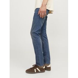 Jack & Jones JACK & JONES Herren Slim-fit-Jeans "JJIGLENN Slim-Fit mit Stretch und praktischer 5-Pocket-Form", blau, Gr. 29, Abriebeffekte, Denim/Jeans,