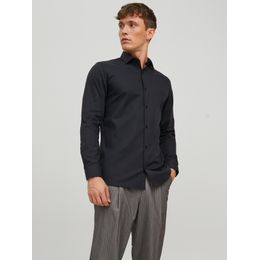 Jack & Jones JACK & JONES Herren Langarmhemd "JPRBLAPARKER Slim Fit Hemd, atmungsaktiv, ideal f&uuml;r den Alltag", schwarz, Gr. XS, unifarben, Web, Obermaterial: 100%