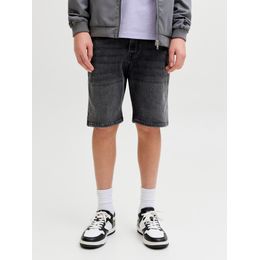 Jack & Jones Shorts JACK & JONES JUNIOR "JJIRICK JJORIGINAL SHORTS AT 999 JNR", M&auml;dchen, Gr. 146, N-Gr, schwarz denim, Denim/Jeans, Obermaterial: 54% Baumwolle, 33% Polyester, 7% Lyocell, 4% Viskose, 2% Elasthan, washed, regular fit kn&ouml;chellang, Hosen Shorts