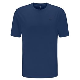 Fynch-Hatton Herren T-Shirt "Fynch-Hatton Basic T-Shirt", blau, Gr. L, bestickt, unifarben, Single Jersey, Obermaterial: 100% Baumwolle, Shirts,