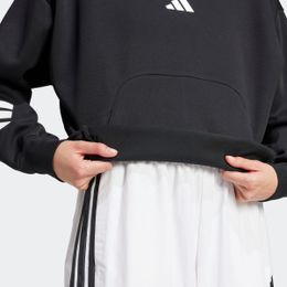 Damen Kapuzensweatshirt "FUTURE ICONS 3-STREIFEN HOODIE", schwarz, Gr. L, adidas Sportswear, Obermaterial: 67% Polyester, 33% Baumwolle, Sweatshirts