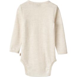 Wheat Jungen Langarmbody "Wool Body L/S Lucca", Gr. 68eggshell melange, Strick, Obermaterial: 100% Wolle, meliert, Bodys, aus reiner Merinowolle