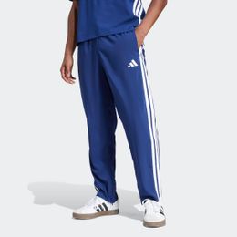 Herren Sporthose "ESSENTIALS 3-STREIFEN STANFORD OPEN HEM", blau, Gr. M, adidas Sportswear, Obermaterial: 100% Polyester, Hosen, f&uuml;r vielseitige