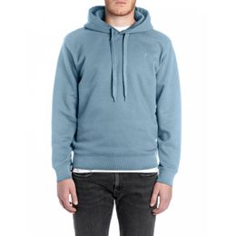 Replay Herren Kapuzensweatshirt, blau, Gr. M, unifarben, Sweatware, Obermaterial: 80% Baumwolle, 20% Polyester, Sweatshirts