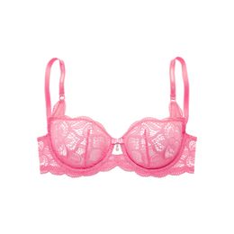 Lascana Damen B&uuml;gel-BH "Nikoletta", Gr. 80, pink, Spitze, Obermaterial: 88% Polyamid, 12% Elasthan, BHs, aus floraler Stickereispitze, sexy Dessous