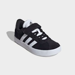 M&auml;dchen Sneaker "VL COURT 3.0", adidas Sportswear, Gr. 30, schwarz-wei&szlig;, Leder, Synthetik, Schuhe, mit Klettverschluss, f&uuml;r Kinder