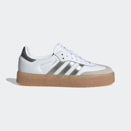 Damen Sneaker "SAMBA", adidas originals, Gr. 43cloud wei&szlig;, silber metallic, gum 3, Leder, Schuhe