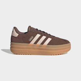 M&auml;dchen Sneaker "VL COURT BOLD", adidas Sportswear, Gr. 39, braun, Leder, Synthetik, Schuhe, inspiriert vom Design des adidas gazelle bold, f&uuml;r
