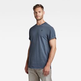 G-Star Raw G-STAR Herren Kurzarmshirt "Lash", blau, Gr. S, unifarben, Jersey, Obermaterial: 100% Baumwolle, Shirts, Rundhals, Logoapplikation