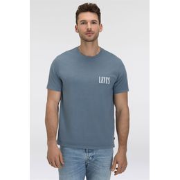 Levi's LEVI'S Herren T-Shirt "RELAXED FIT TEE", blau, Gr. S, unifarben, Jersey, Obermaterial: 100% Baumwolle, Shirts, mit Logoschriftzug