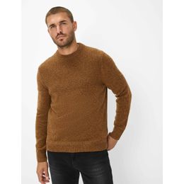 Rundhalspullover Brax "Style RICK", Damen, Gr. L (52), braun, Strick, 80% Wolle, 20% Polyamid, Rundhals, Pullover Rundhalspullover