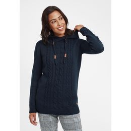 oxmo Damen Strickfleece-Pullover "Strickpullover OXCable", blau, Gr. M, Obermaterial: 100% Polyacryl PAN., Pullover