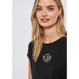 Street One Damen T-Shirt, schwarz, Gr. 36, unifarben, Web, 50% Baumwolle, 50% Modal, Shirts, im soften Baumwoll-Mix