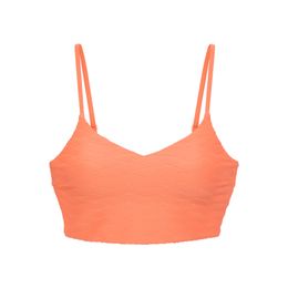 Sunseeker Damen Crop-Bikini-Top "Loretta", orange, Gr. 36, Strukturmuster, unifarben, Polyamid, Bikini-Oberteile, mit Strukturmuster