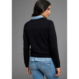 Kangaroos Damen Sweatshirt, schwarz, Gr. 36, bedruckt, gl&auml;nzend, Interlock, Obermaterial: 100% Baumwolle, Sweatshirts, mit Rundhalsausschnitt,