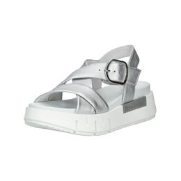 Nero Giardini Damen Plateausandaletten "Nero Giardini Sandalen Leder", Gr. 35, silber, Leder, Schuhe