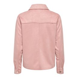 Only Damen Hemdbluse "ONLMIRA L/S FAUX SUEDE SHIRT PNT", rosa, Gr. L, unifarben, Web, Obermaterial: 95% Polyester, 5% Elasthan, Blusen, Materialmix,