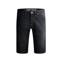 CAMP DAVID Herren Jeansshortsschwarz, Gr. 32, unifarben, Sweatware, Material: 68% Baumwolle, 16% Polyester, 14% Lyocell, 2% Elasthan, Zusatz: Enth&auml;lt