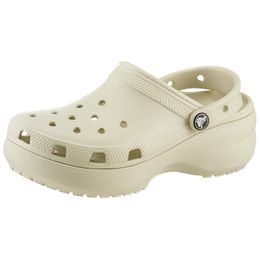 Crocs Damen Clog "Classic Platform Clog W", Gr. 38, beige, Croslite , unifarben, Schuhe, Sommerschuh, Schlappen, Hausschuh, trendige Plateausohle