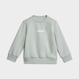 M&auml;dchen Trainingsanzug "I LIN FL JOG"wonder sage, wei&szlig;, Gr. 86, adidas Sportswear, Obermaterial: 70% Baumwolle, 30% Polyester, Sportanz&uuml;ge
