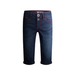 SOCCX Damen Regular-fit-Jeansblau, Gr. 28, Abriebeffekte, Denim/Jeans, Material: 72% Baumwolle, 27% Polyester, 1% Elasthan, Zusatz: Enth&auml;lt