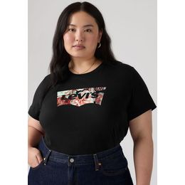 LEVI'S&reg; PLUS LEVI'S PLUS Damen T-Shirt "PL PERFECT TEE"mineral schwarz, Gr. XXL, Jersey, Obermaterial: 100% Baumwolle, Shirts, Florales Batwing-Logo