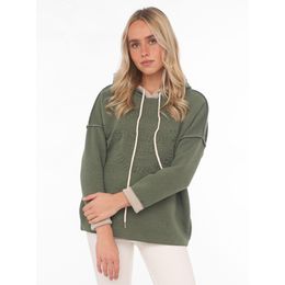 Zwillingsherz Damen Hoodie ""Positive Mind"", gr&uuml;n, Gr. LXL, unifarben, Sweatware, Obermaterial: 75% Polyester, 20% Polyamid, 5% Elasthan,