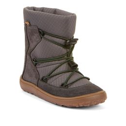 froddo M&auml;dchen Barfu&szlig;schuh "BAREFOOT TEX TRACK", Gr. 32, grau, Textil, Veloursleder, Schuhe, Snowboots, Winterstiefel mit TEX-Membrane