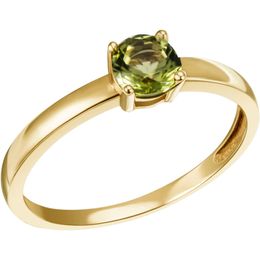 Firetti Damen Fingerring "Schmuck Geschenk Gold 375 Gold 585 Goldring Solit&auml;r", 52, Gelbgold 375, 1,55mm, gr&uuml;n, Gelbgold 375, Fingerringe, mit