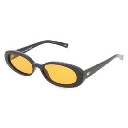 Le Specs LSP2552181 | Damen-Sonnenbrille | Fassung: Vollrand, Oval, Kunststoff, Schwarz | Glasfarbe: Orange Spiegel Orange