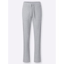 Hajo Damen Hausanzug, Gr. 44, grau, 54% Baumwolle, 45% Polyester, 1% Elasthan, Hose:62% Baumwolle, 38% Polyester, Homewear-Sets
