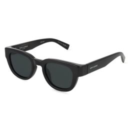 SAINT LAURENT SL675 | Unisex-Sonnenbrille | Fassung: Vollrand, Rund, Acetat Spritzguss, Schwarz | Glasfarbe: Grau