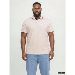 Jack & Jones PlusSize Herren Poloshirt "JJEPAULOS POLO SS NOOS PLS"peach parfait detail:play, Gr. 5XL, JACK & JONES PLUSSIZE, unifarben, Piqu&eacute;, Obermaterial: 100%