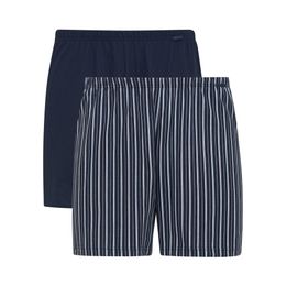 Calida Herren Boxershorts "Natural Benefit", Gr. XXL, blau, Single Jersey, Obermaterial: 100% Baumwolle, bedruckt, Unterhosen, elastisch, Single