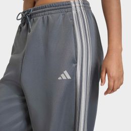 Damen Sporthose "STADIUM 3-STREIFEN", grau, Gr. L, adidas Sportswear, Obermaterial: 67% Polyester, 33% Baumwolle, Hosen