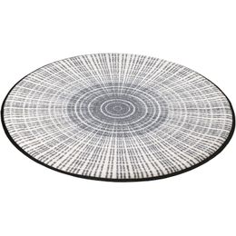 Teppich, H:7mm &Oslash;:115cm, grau, wash+dry by Kleen-Tex, Kunstfaser, Wohnzimmer, Teppiche, "Cascara", rutschhemmend, In- und Outdoor geeignet, waschbar,