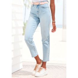 Lascana Damen Ankle-Jeans, blau, Gr. 38, Denim/Jeans, Obermaterial: 98% Baumwolle, 2% Elasthan, Jeans, mit Stretchanteil, elastische Jeans in gerader