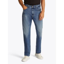 Tommy Jeans Herren Slim-fit-Jeans "Ryan Regular Slim Straight", blau, Gr. 30, unifarben, Denim/Jeans, Obermaterial: 99% Baumwolle, 1% Elasthan,