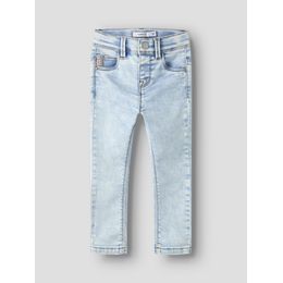 name it M&auml;dchen Skinny-fit-Jeans "NMFPOLLY SKINNY JEANS 1842-TH NOOS", blau, Gr. 98, unifarben, Denim/Jeans, Obermaterial: 70% Baumwolle, 27%